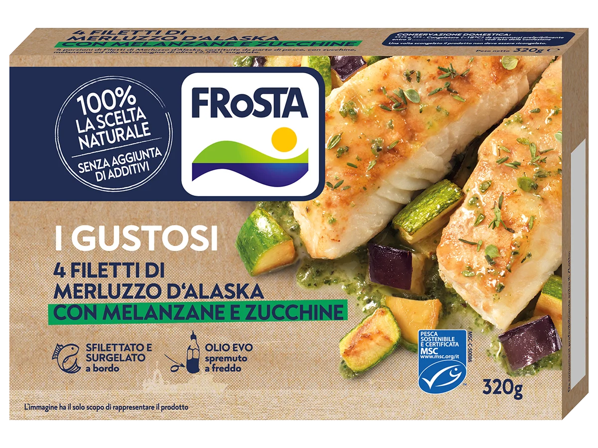 Filetti di merluzzo surgelati, melanzane e zucchine | FRoSTA